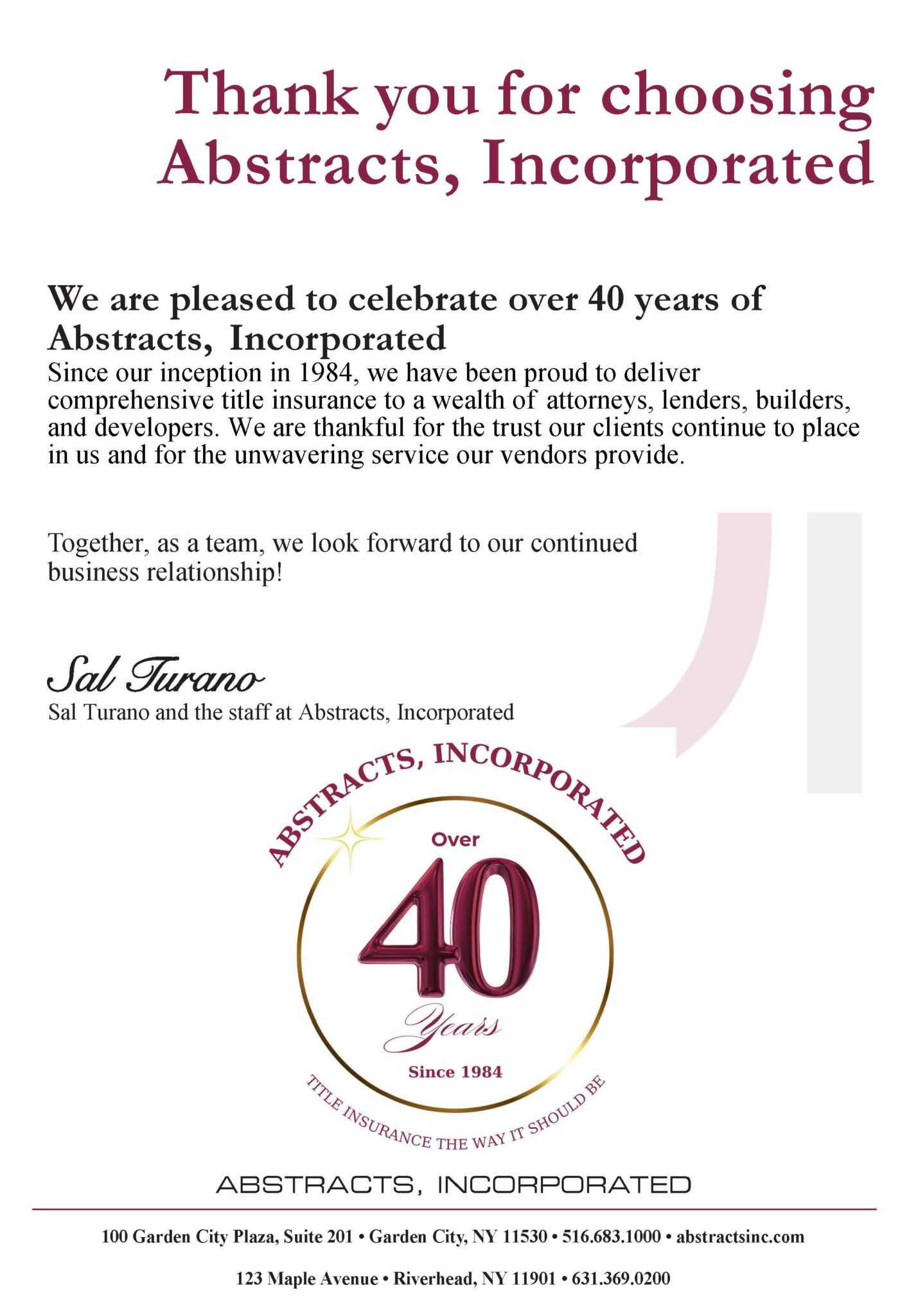 Abstracts Incorporated – Title Insurance, mortgage title insurance ...